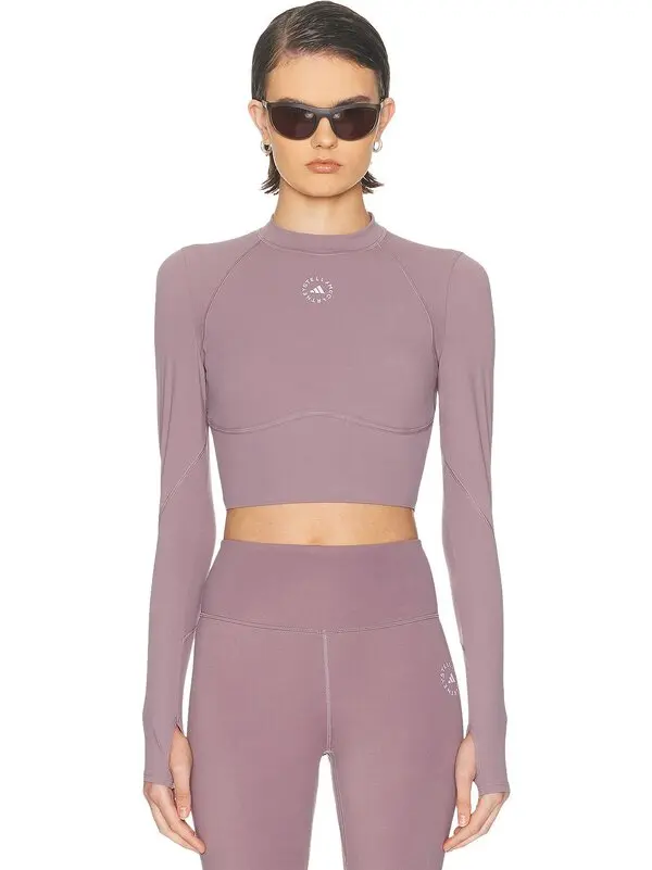 Adidas By Stella McCartney Long Sleeve Cropped Top - Legacy Purple