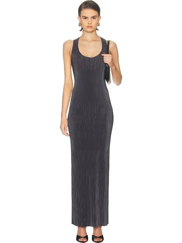 Atlein Pleated Dress - Anthracite