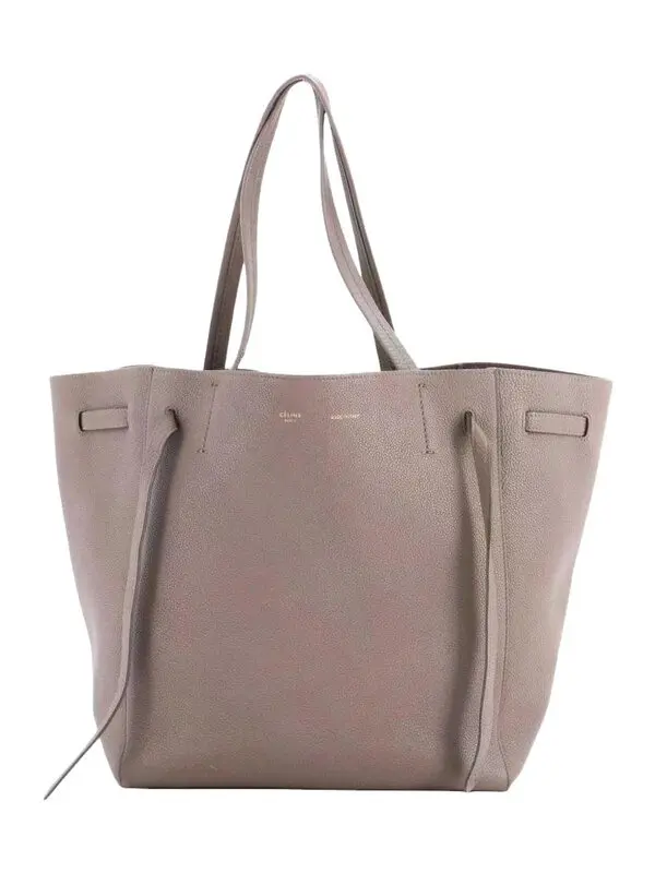 Celine Phantom Tie Cabas Leather Medium Tote Bag - Brown