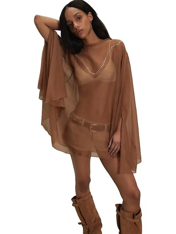 UNDERSTATED LEATHER Moonshine Poncho - Brown
