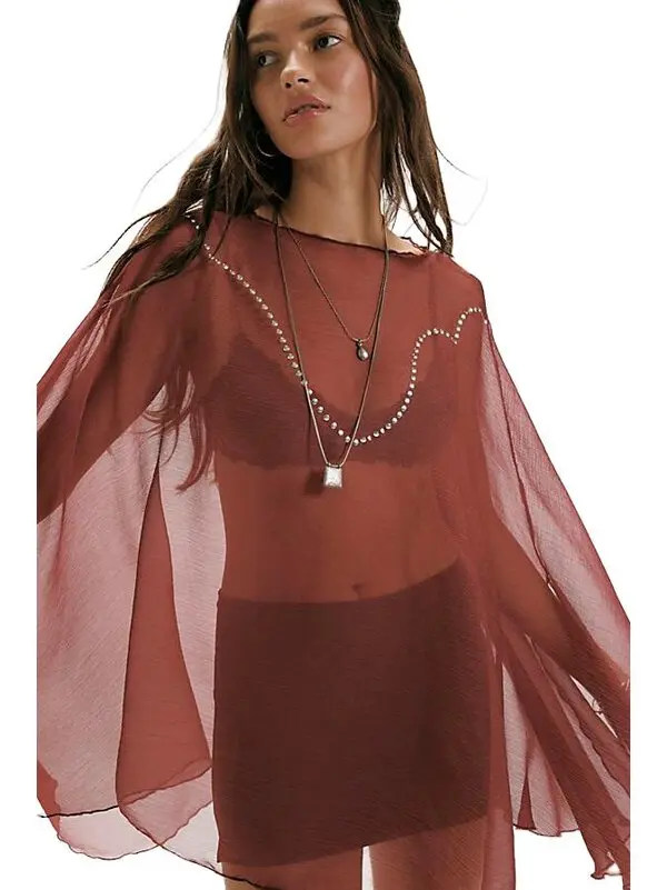 UNDERSTATED LEATHER Moonshine Poncho - Dusty Mauve