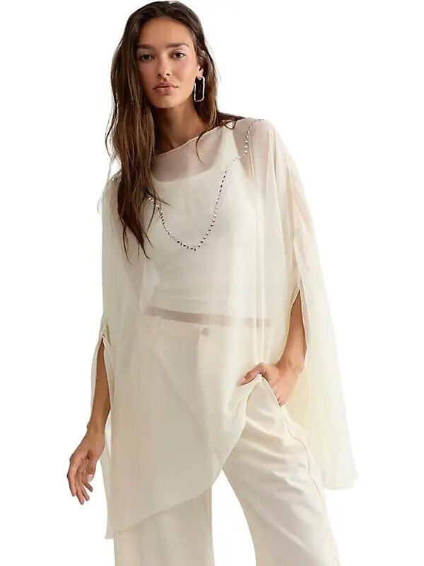 UNDERSTATED LEATHER Moonshine Poncho Jacket - Ivory