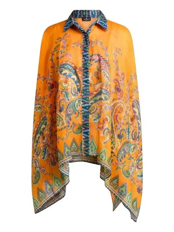 Etro Flared Print Blouse - Orange