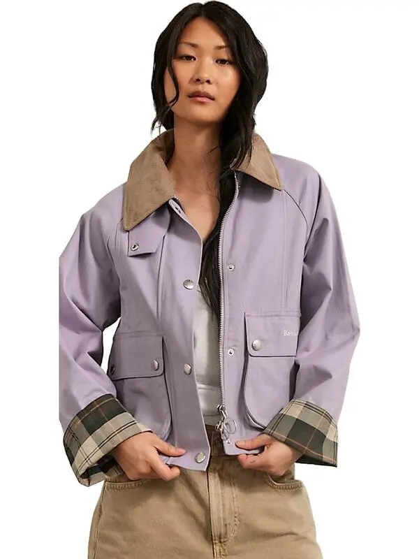 Barbour Cropped Beadnell Casual Jacket - Heather Mist/ancient/timb