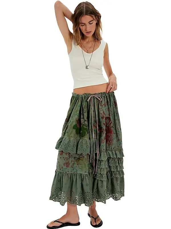 MAGNOLIA PEARL Pixie Ruffle Midi Skirt - Multicolor