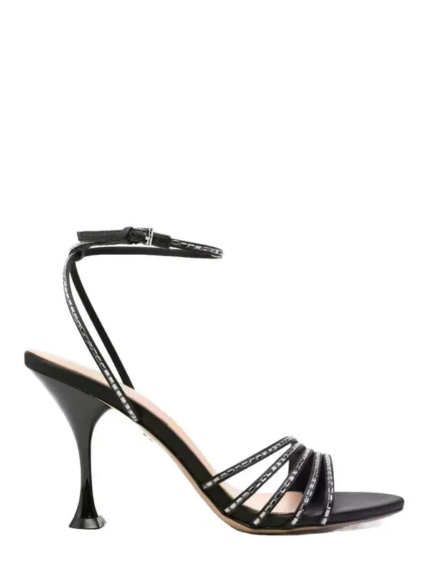 Lola Cruz Embellished Strap Sandals - Black