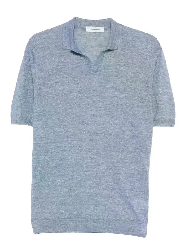 GRAN SASSO V-neck T-shirt - Blue