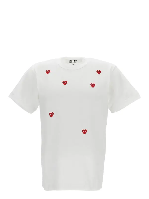 Play Comme Des Garcon Mini Hearts Logo T-shirt - White