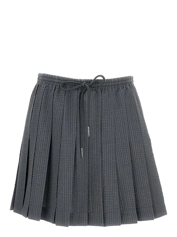 Thom Browne Pleated Mini Skirt - Grey
