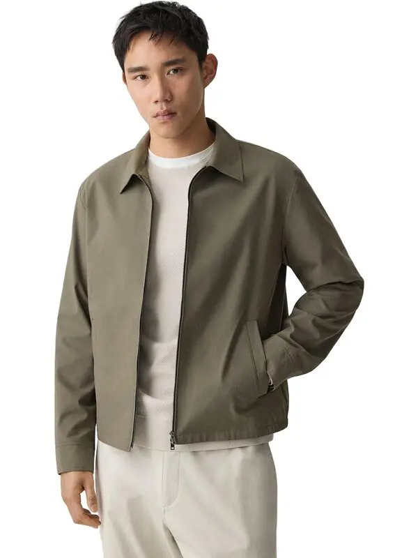 Theory Blouson Zip Jacket In Motion Wool - Morel