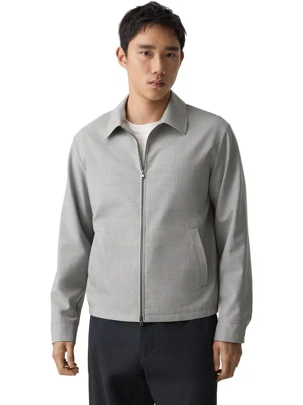 Theory Blouson Zip Jacket In Motion Wool - Vapor Melange