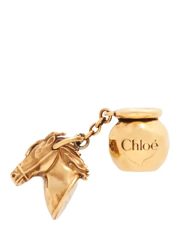 Chloé Sphere Horse Dice Charm - Gold Color