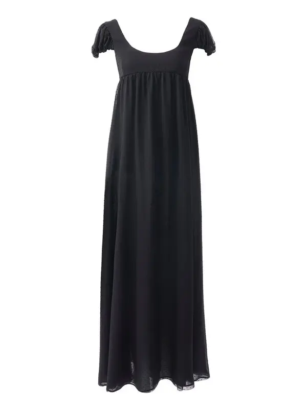 Chloé Puff-sleeve Long Dress - Black