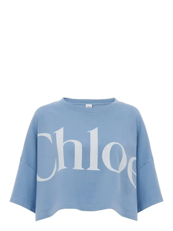 Chloé Logo Boxy T-shirt - Airy Blue