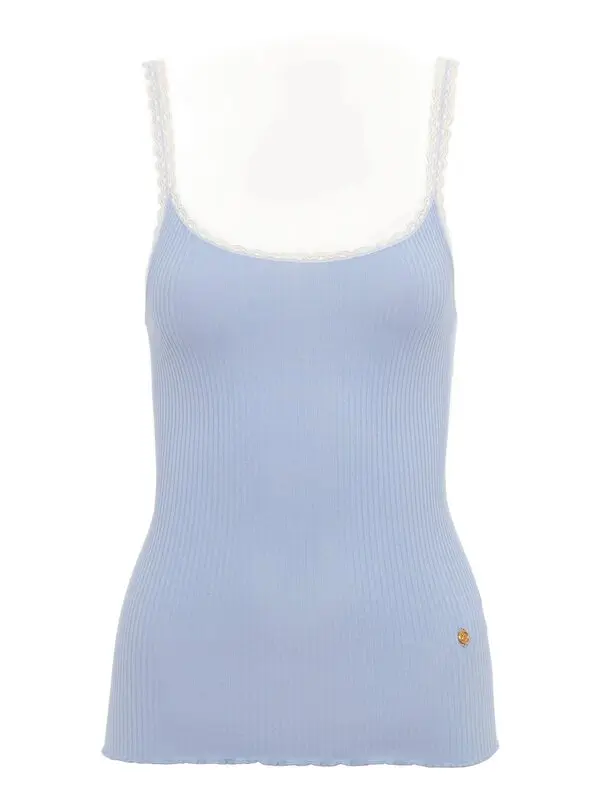 Chloé Fitted Cotton Tank Top - Idyllic Blue