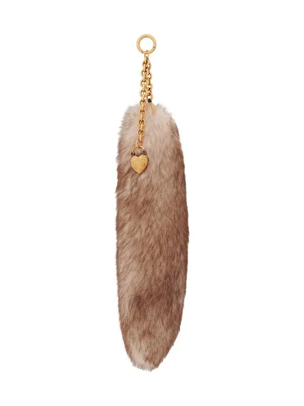 Chloé Treasure Tails Shearling Charm - Pearl Beige