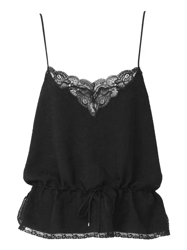 Chloé Drawstring Camisole Top - Black