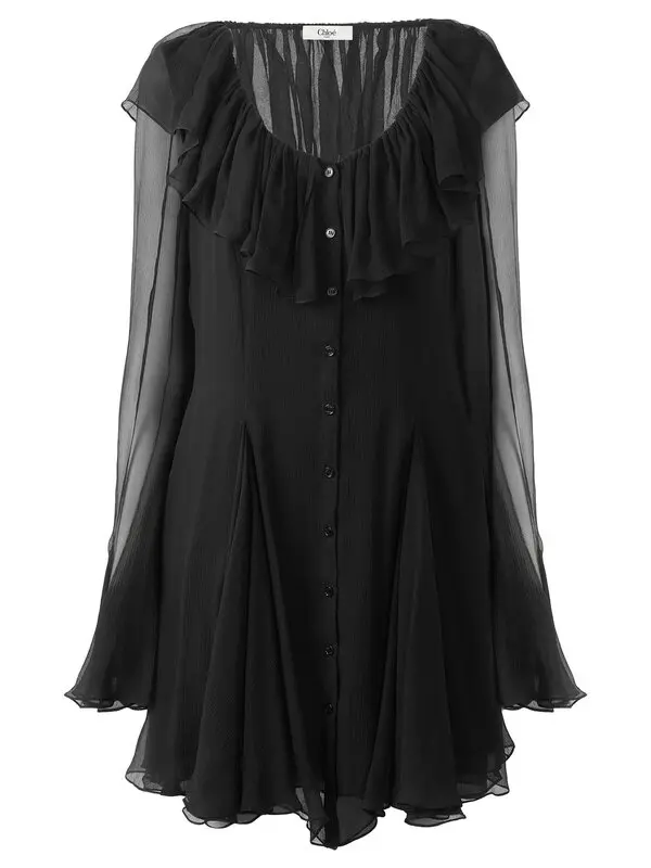 Chloé Flared Mini Dress - Black