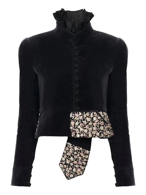 Chloé Fitted Spencer Velvet Jacket - Ash Black