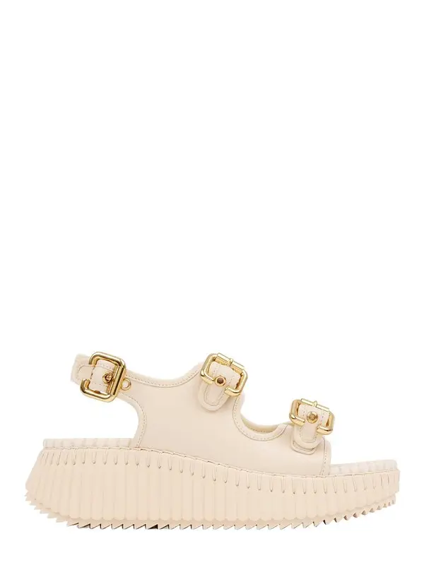 Chloé Nama Wedge Sandal - Eggshell