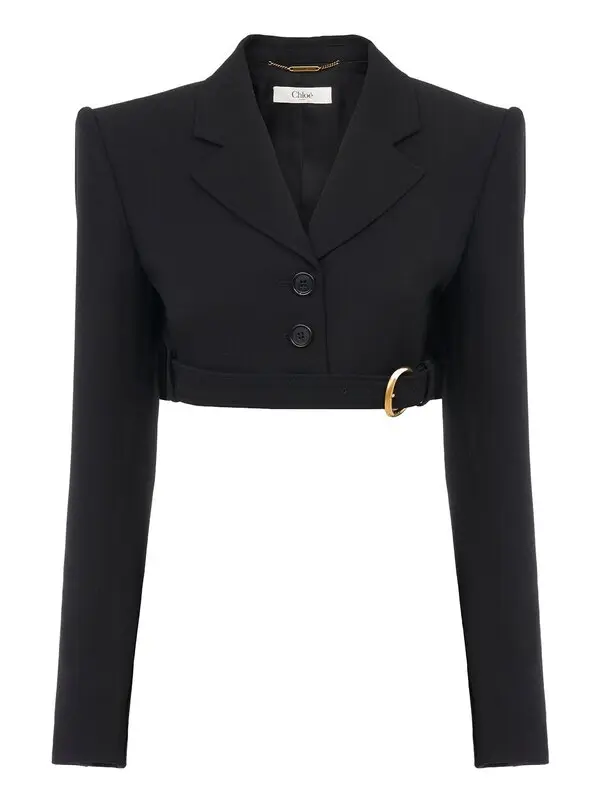 Chloé Cropped Spencer Jacket - Black