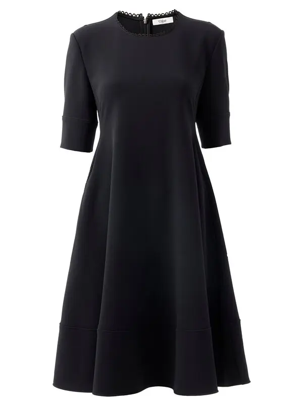 Chloé Short A-line Crêpe Dress - Black