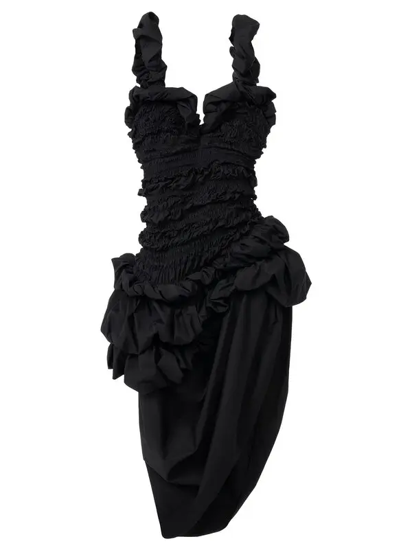 Chloé Ruched Bustier Midi Dress - Black