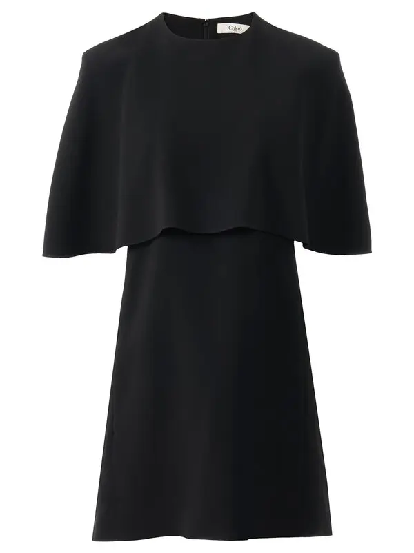 Chloé Short Cape Dress - Black