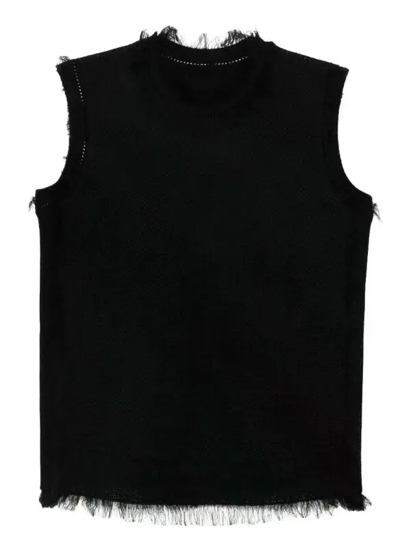 JNBY Fringed Knit Vest Top - Black