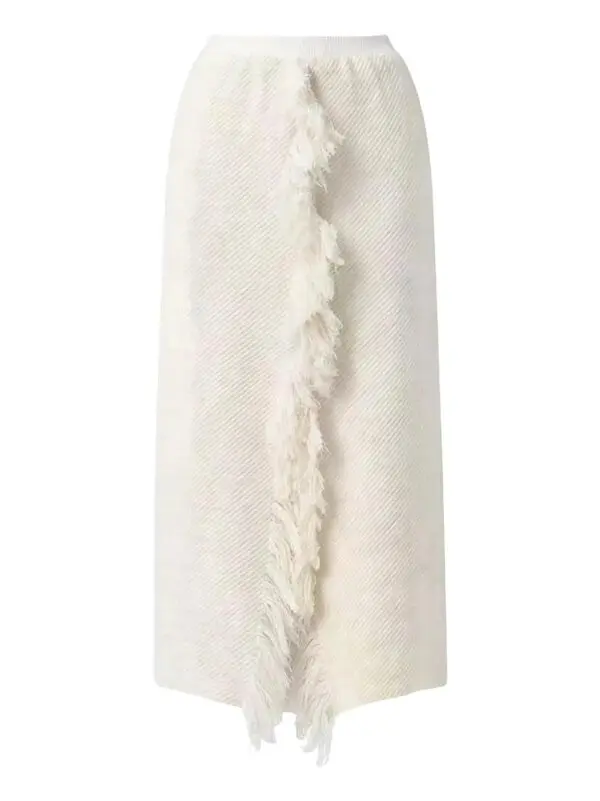 Liviana Conti Fringed Midi Skirt - Neutrals