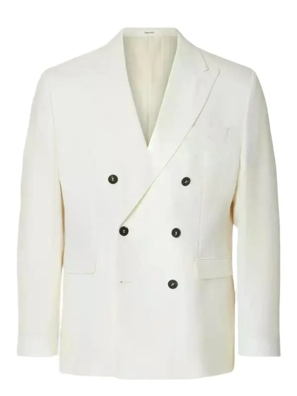 SELECTED Double-breasted Blazer - Neutrals