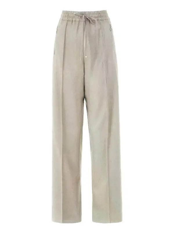D.exterior Drawstring-fastening Paneled Trousers - Neutrals
