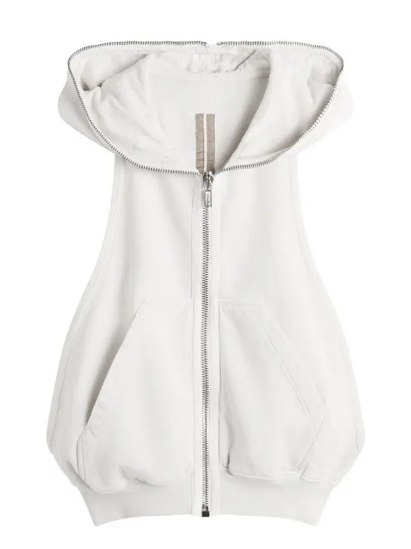 Rick Owens Cyclops Gimp Sleeveless Hoodie - Milk Wash