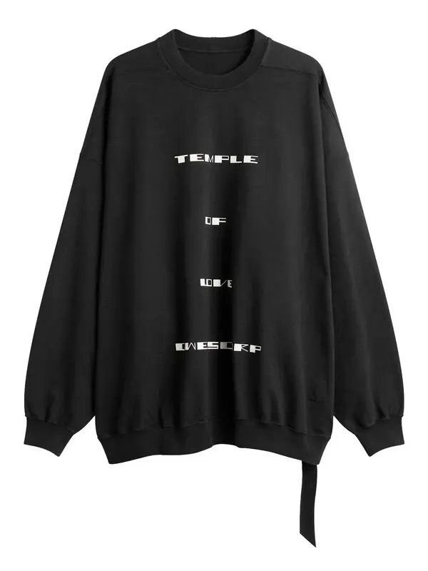Rick Owens Temple Of Love Crewneck Sweater - Black/milk