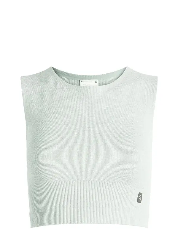 On Studio Knit Crop Top - Mineral Heather