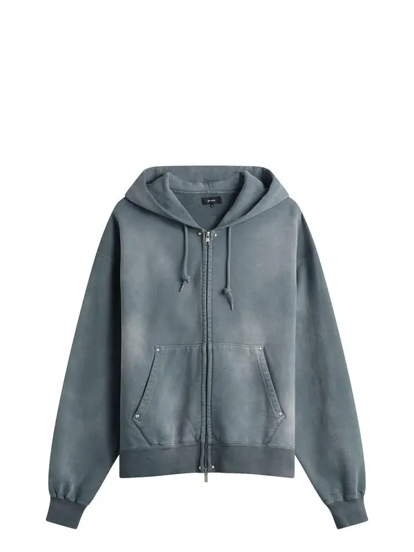 BEAMS Fade Rivet Zip Hoodie - Fade Grey