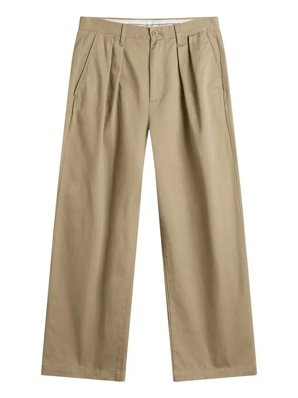BEAMS New Wide Pleated Chino - Beige