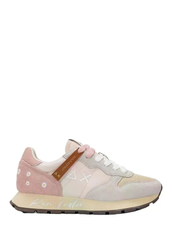 SUN 68 Ally Floral-embroidered Sneakers - Neutrals