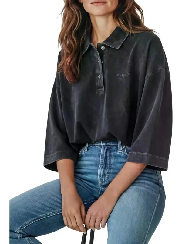 Pinko Buttoned Polo Top - Grey