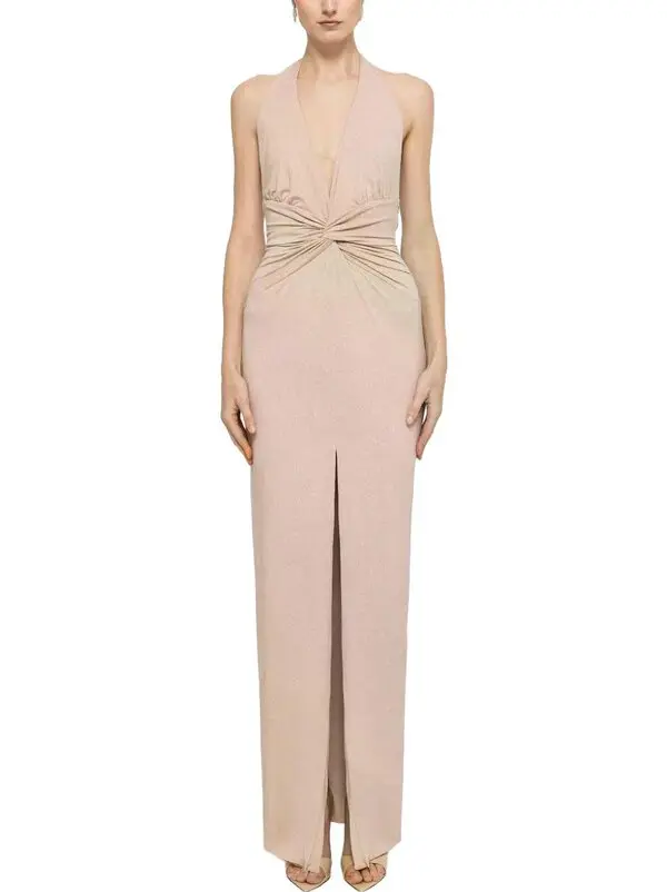 NISSA Glitter Maxi Dress - Neutrals