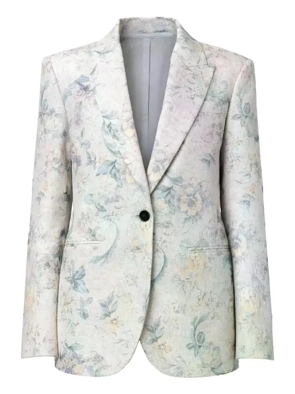 FORTE_FORTE Floral-print Single-breasted Blazer - Neutrals