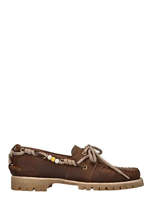 GOLDEN GOOSE Cruise Beaded Suede Loafers - Brown