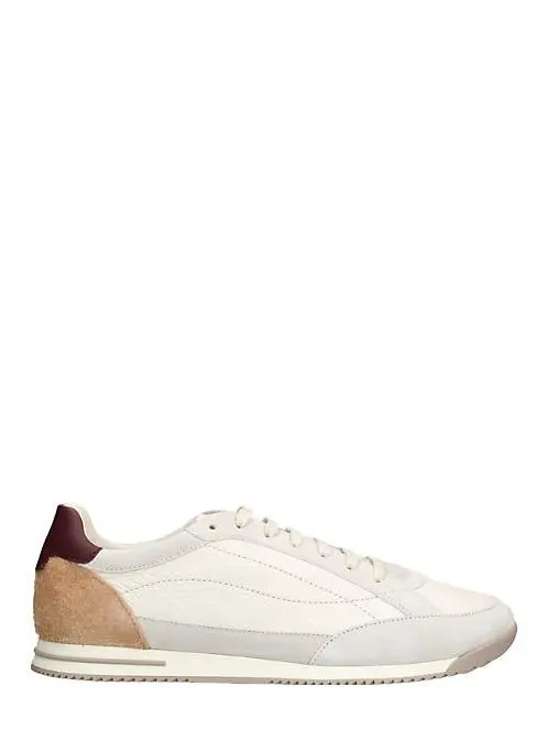 Brunello Cucinelli Grain Leather And Suede Trainers - White