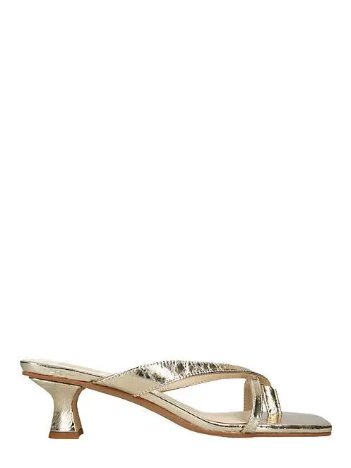 Dolce Vita Brevel Leather Heeled Sandals - Gold