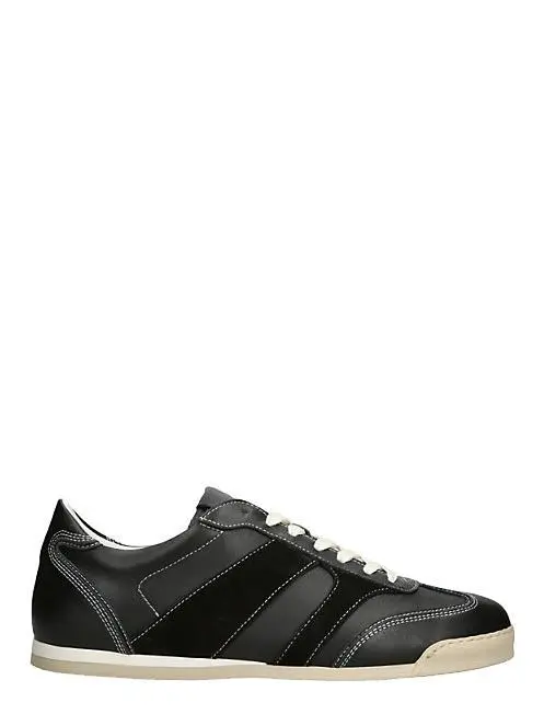 COLLEGIUM Pillar Pista Leather And Suede Trainers - Black