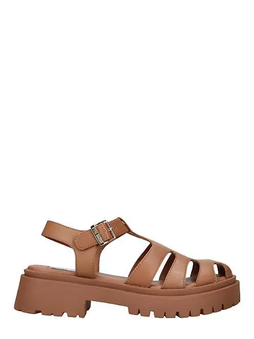 Steve Madden Minsk Leather Sandals - Dark Brown