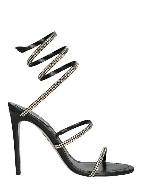 Rene Caovilla Cleo Ii 105 Jewel-embellished Heeled Sandals - Blk/other