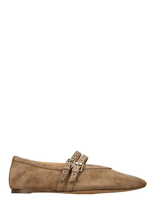 Steve Madden Lydia Suede Ballet Flats - Mid Brown