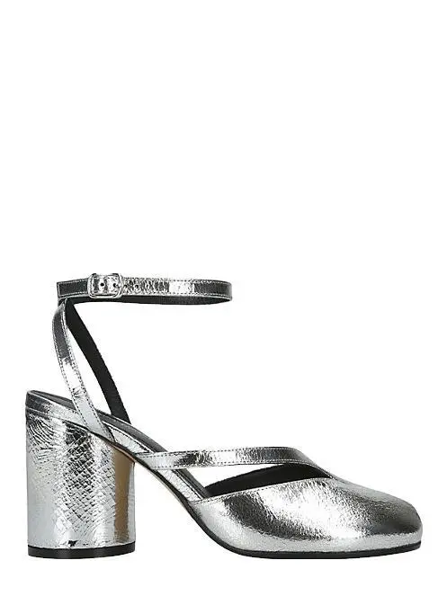 MAISON MARGIELA Tabi 80 Heeled Leather Pumps - Silver
