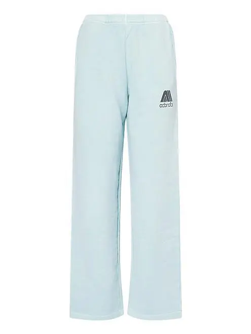 ADANOLA Echo Washed Straight-leg Cotton Jogging Bottoms - Ocean Blue/midnight Blue